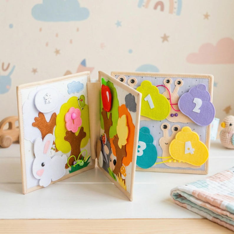 Sensory Busy Book for Toddlers, Montessori Activity Book and First ...