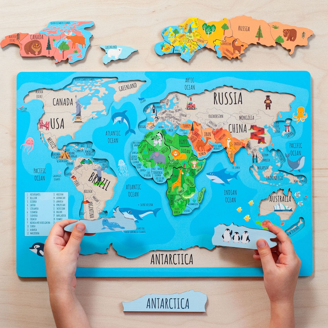 World Map Puzzle for Kids, World Map Kids Jigsaw Puzzle, Personalized ...