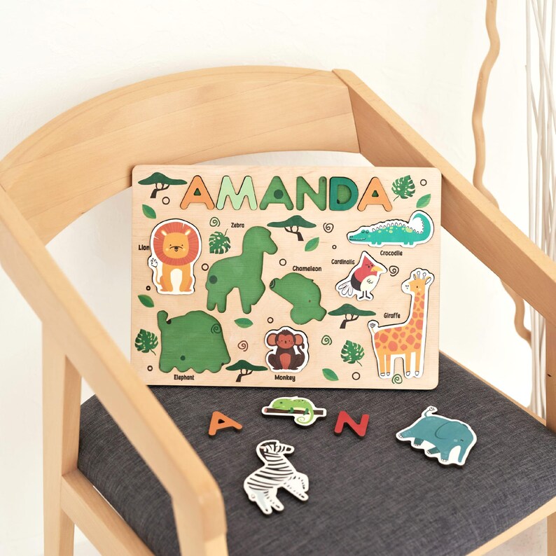 Educational Safari Animals Puzzle, Animal Busy Board for Kids, Custom ...