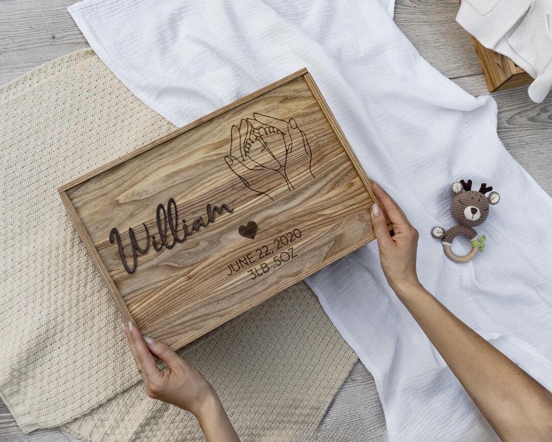 Personalized Baby Boy Keepsake Box, Kids Wooden Memory Box, Custom ...