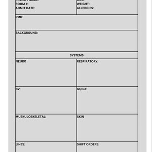 ICU Brain Sheet - Etsy