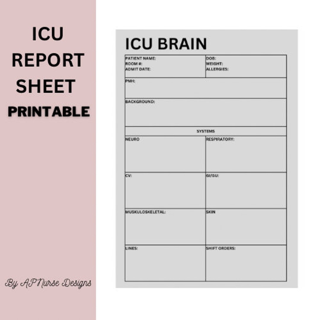 ICU Brain Sheet - Etsy