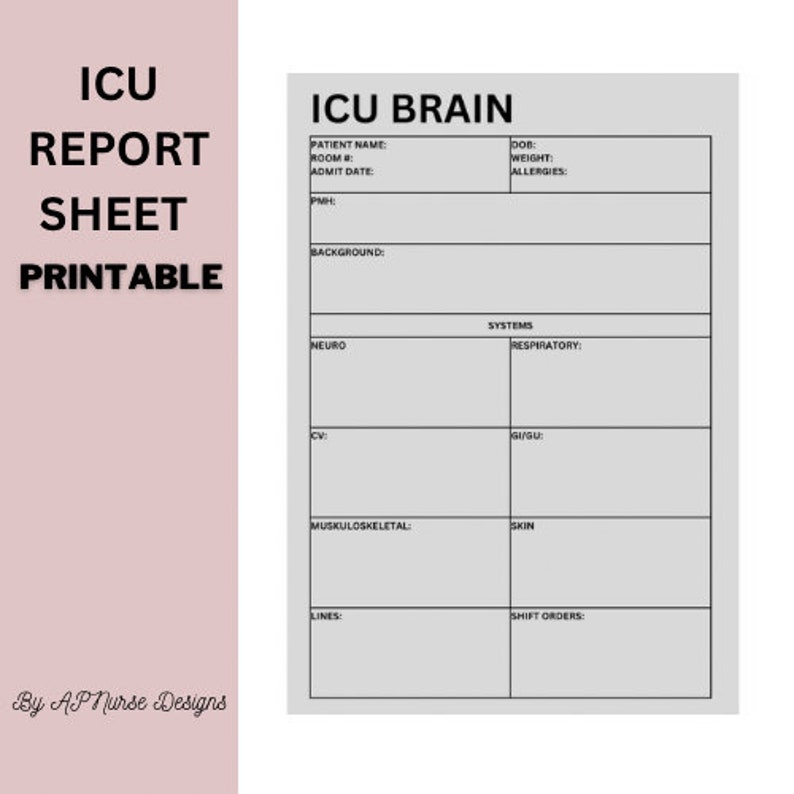 ICU Brain Sheet - Etsy