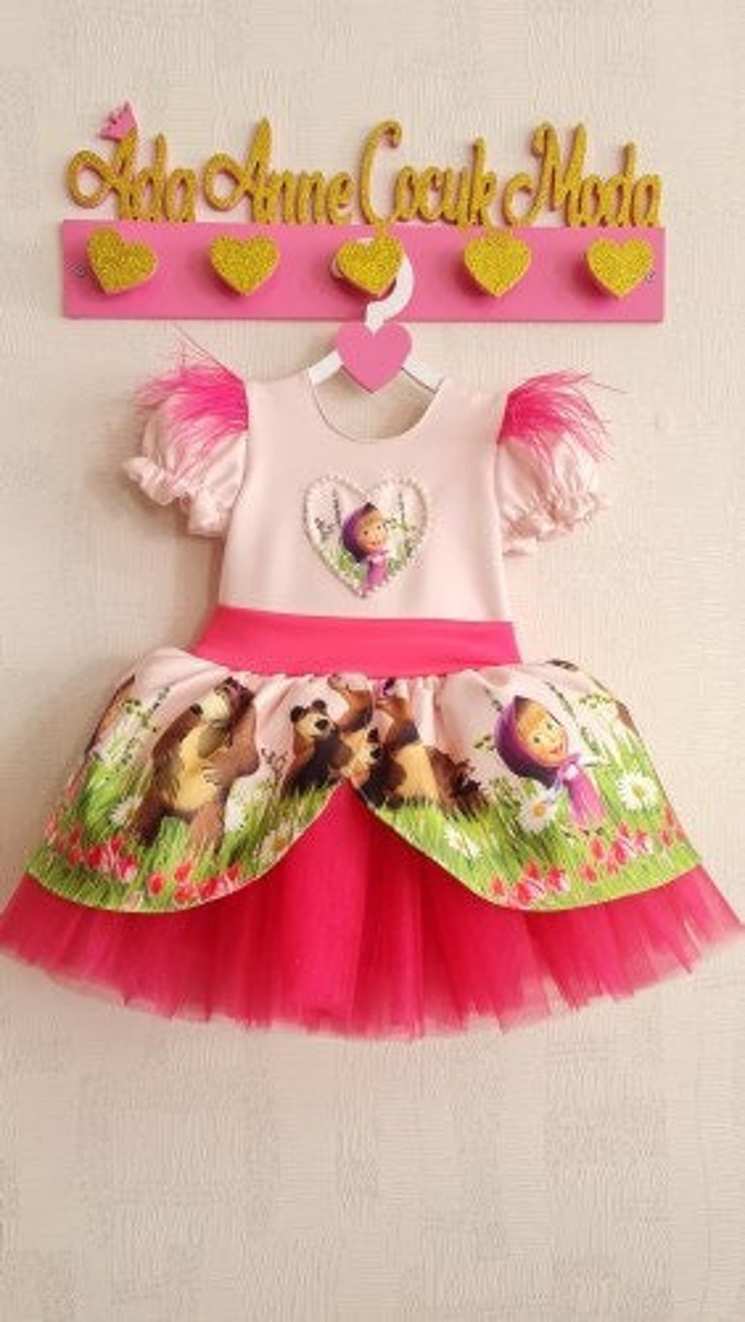 Masha the Bear Dress Masha and the Bear Costume Party Dress - Etsy UK