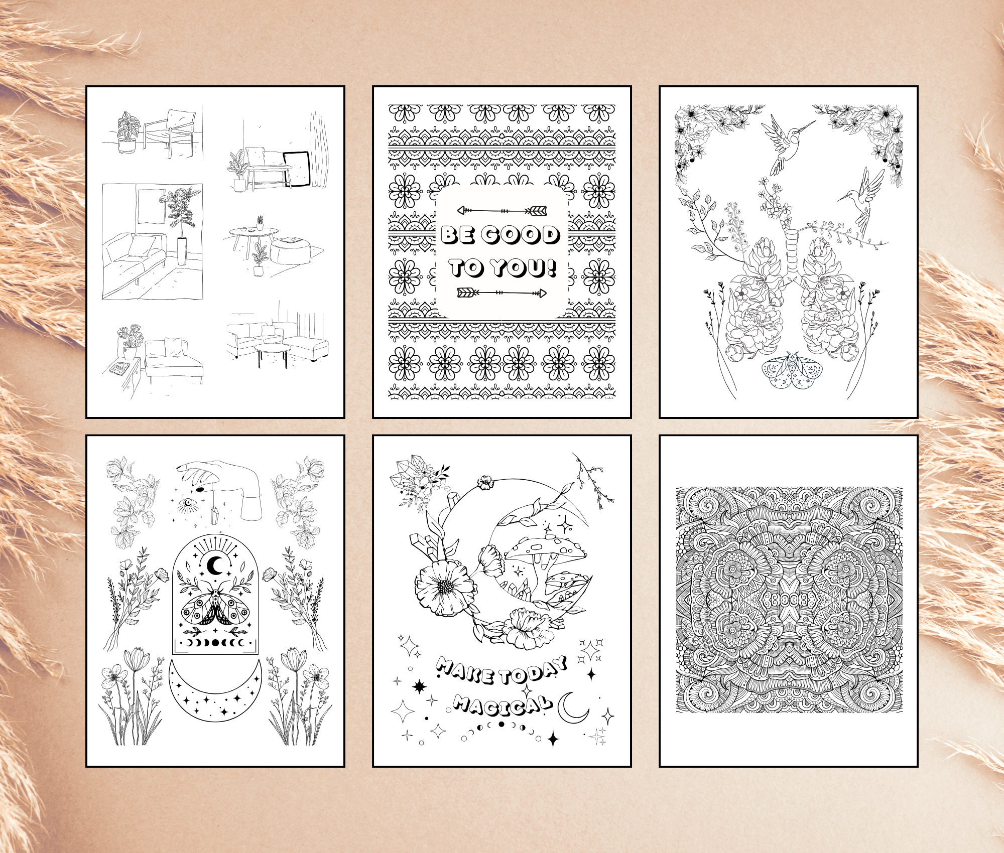 50 Boho Adult Coloring Pages - Floral Coloring Pages - Relaxing and ...