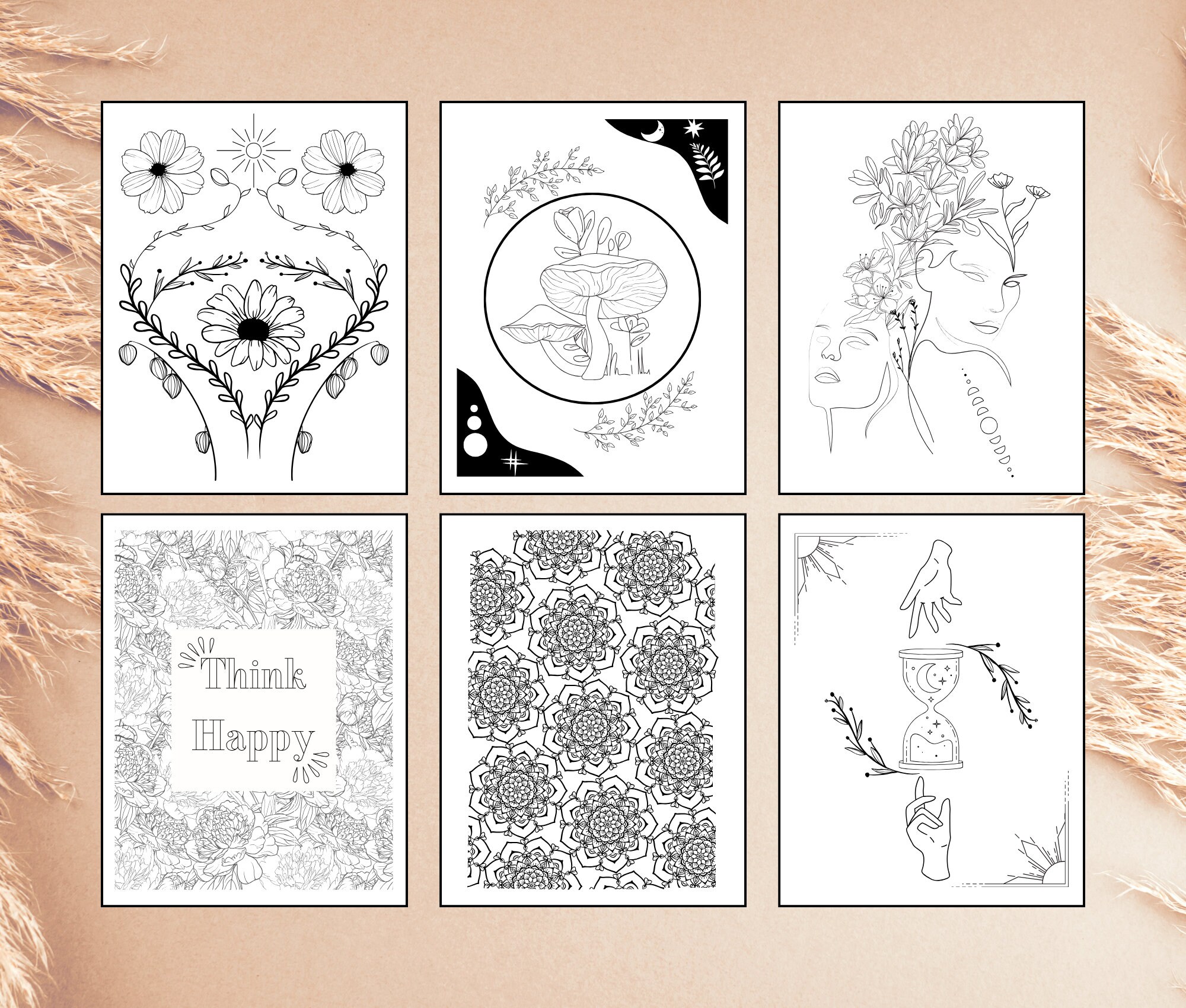 50 Boho Adult Coloring Pages - Floral Coloring Pages - Relaxing and ...