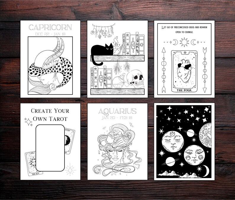 Cozy Witchy Coloring Pages: Spiritual Magic Designs (PDF Download ...