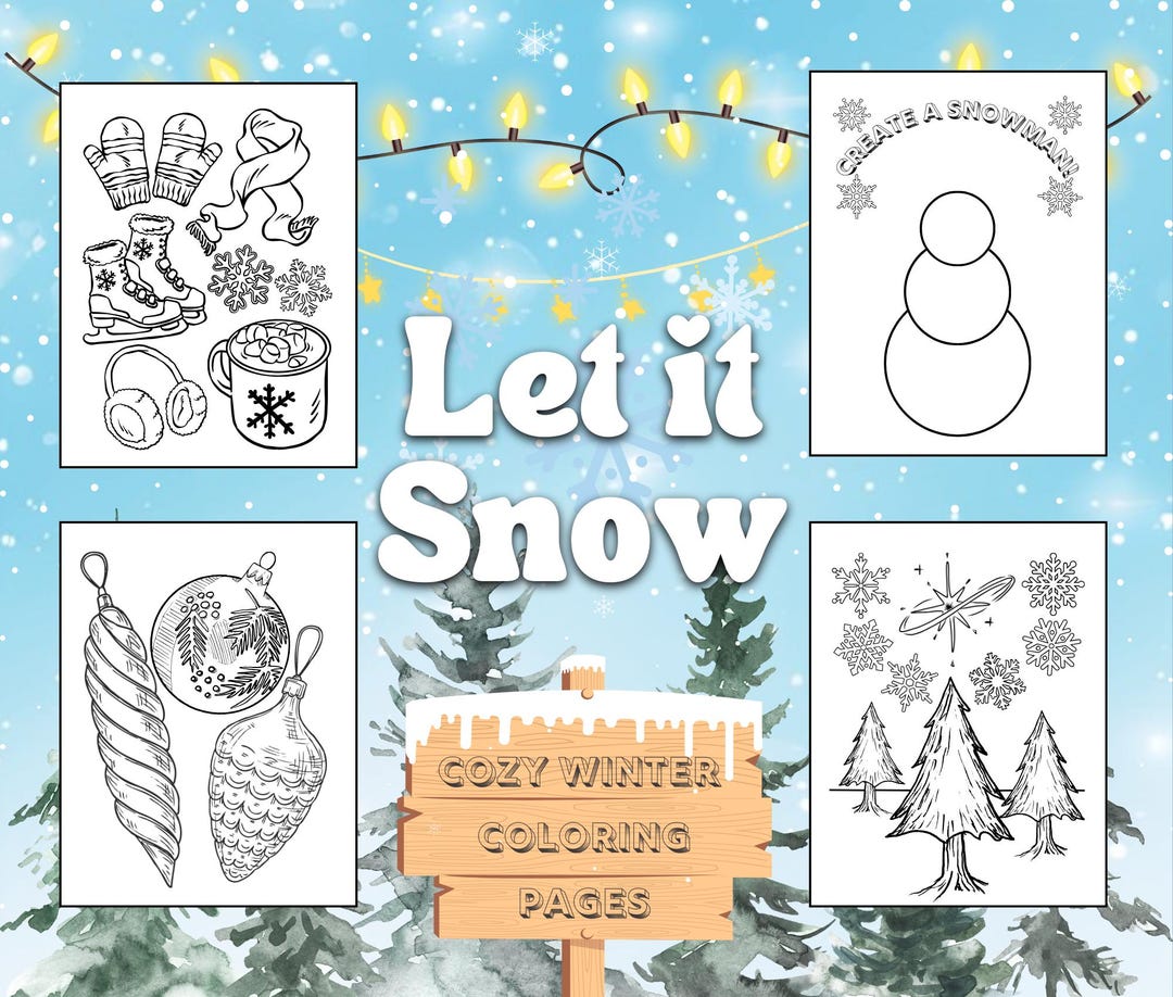 Let It Snow! - 66 Cozy Winter Coloring Pages - Etsy