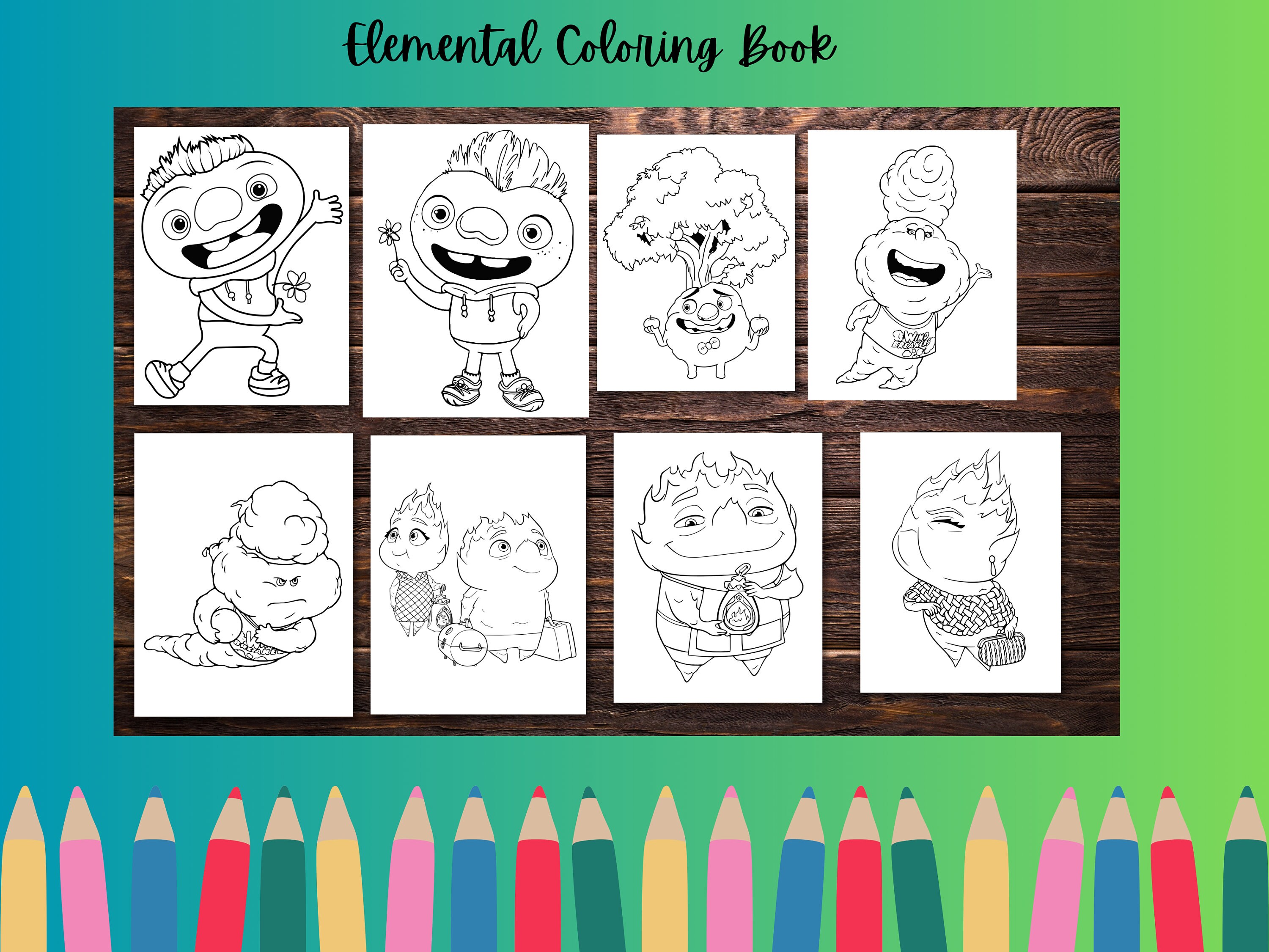 Elemental Coloring Pages - Etsy