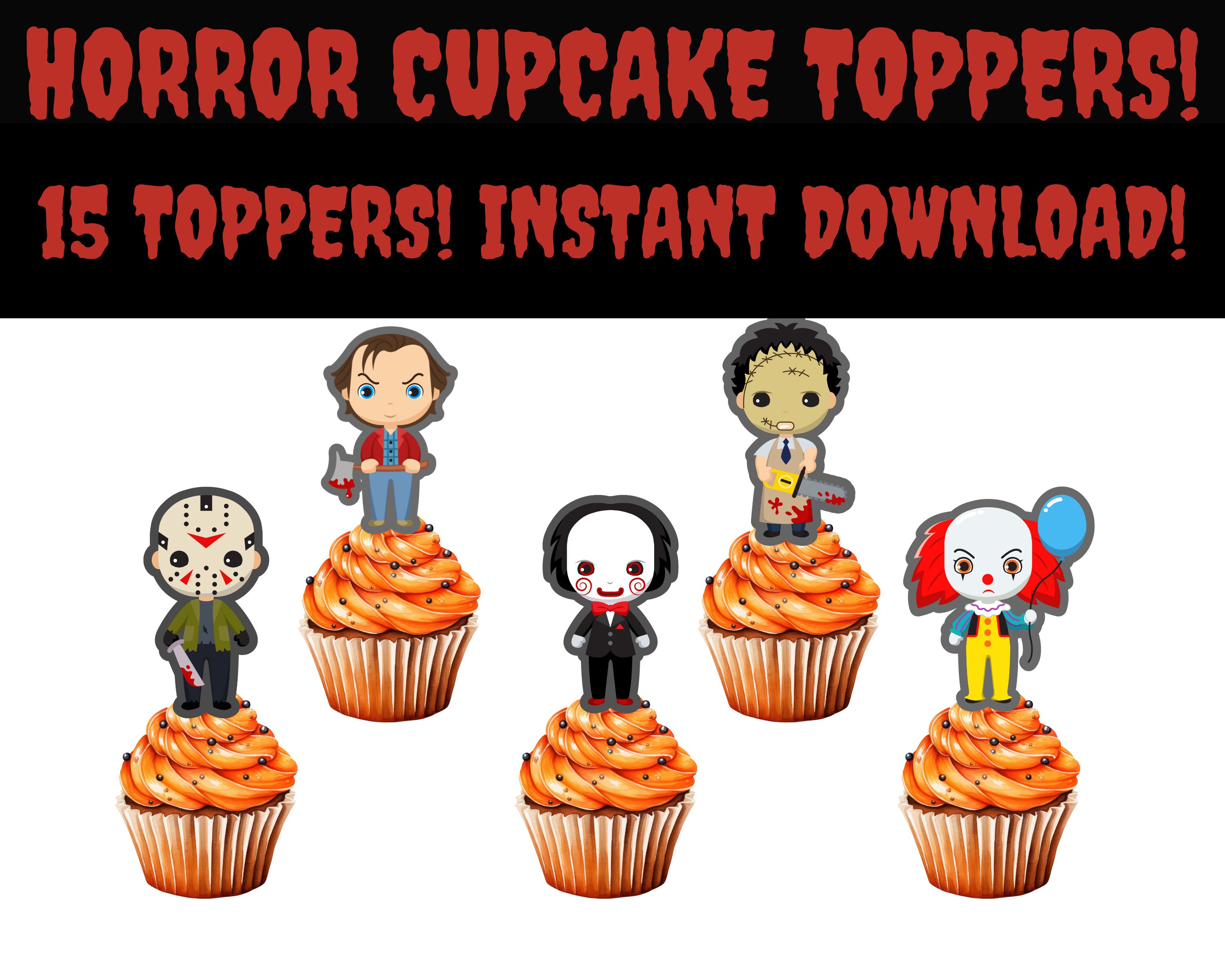 Horror Cupcake Toppers - Etsy