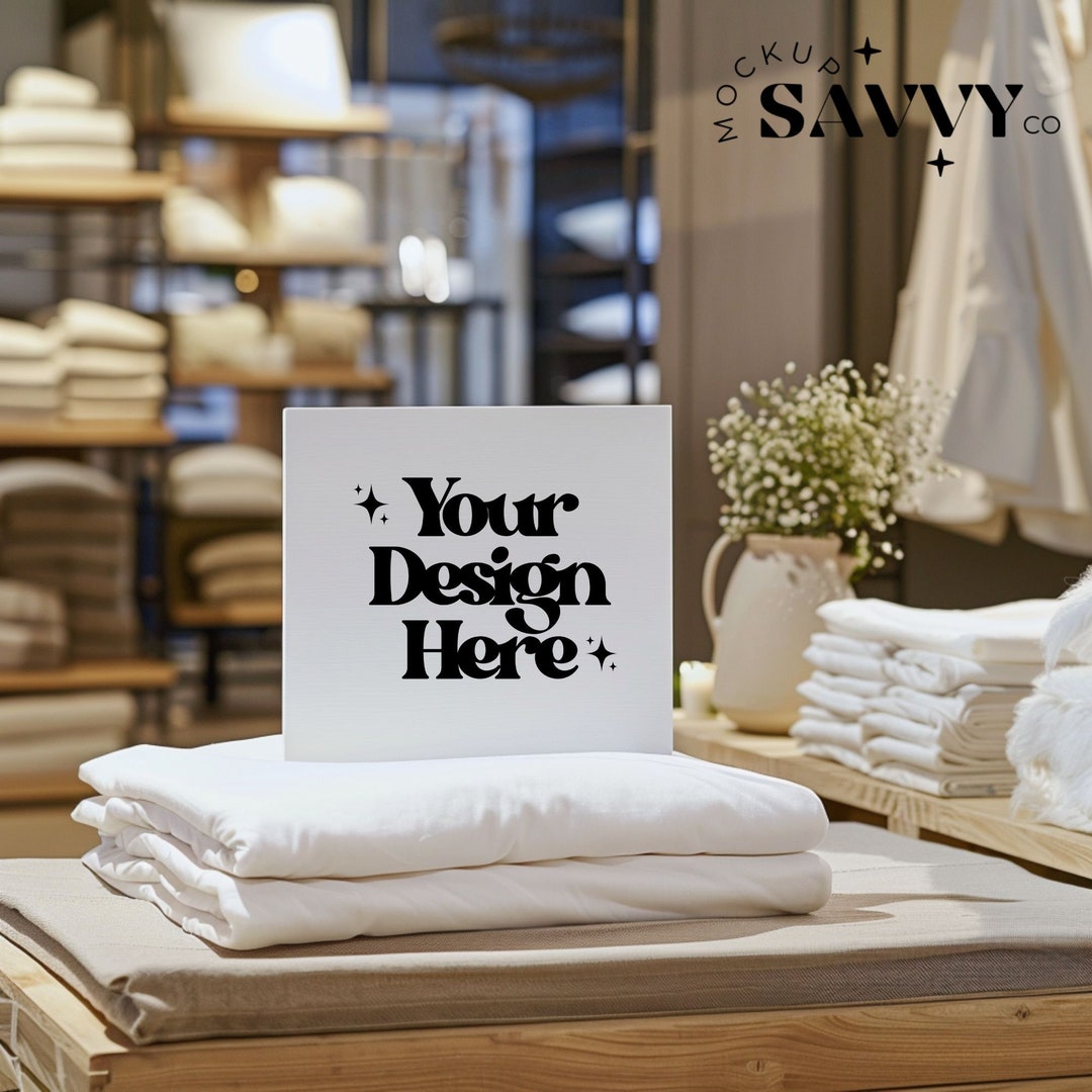 White Linen Mockup - High Resolution JPG Image for Digital Tea Towel ...