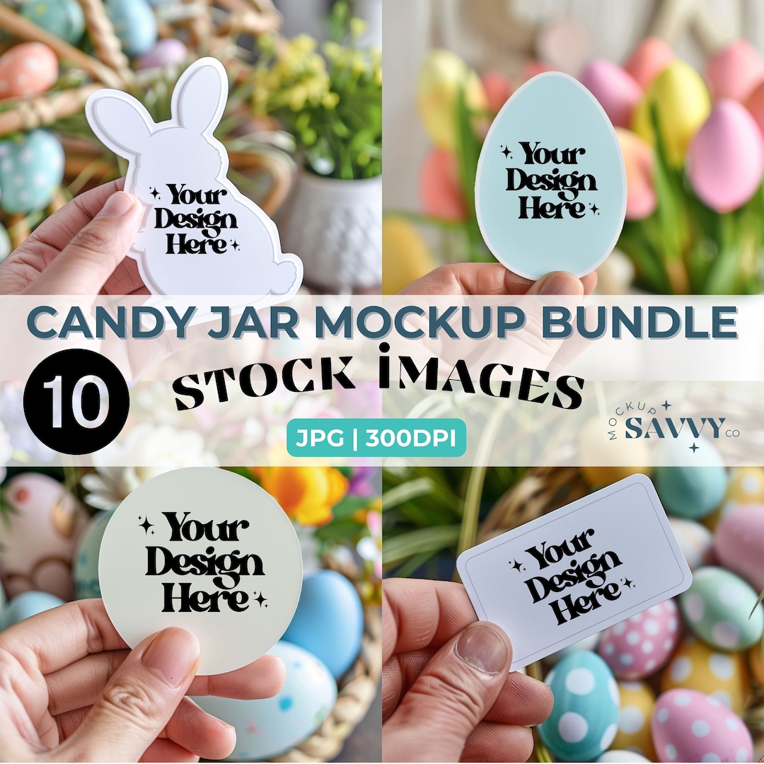 Easter Mockup Bundle Personalized & Custom Stock Images, Round Sticker ...