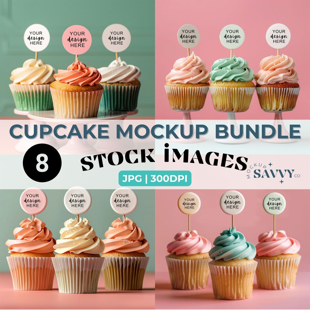 Custom Edible Cake Toppers for Wedding and Celebrations 8 Pack Cup Cake ...