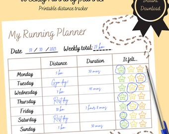 Runner's Monthly Calendar | Printable Running Planner | Printable ...