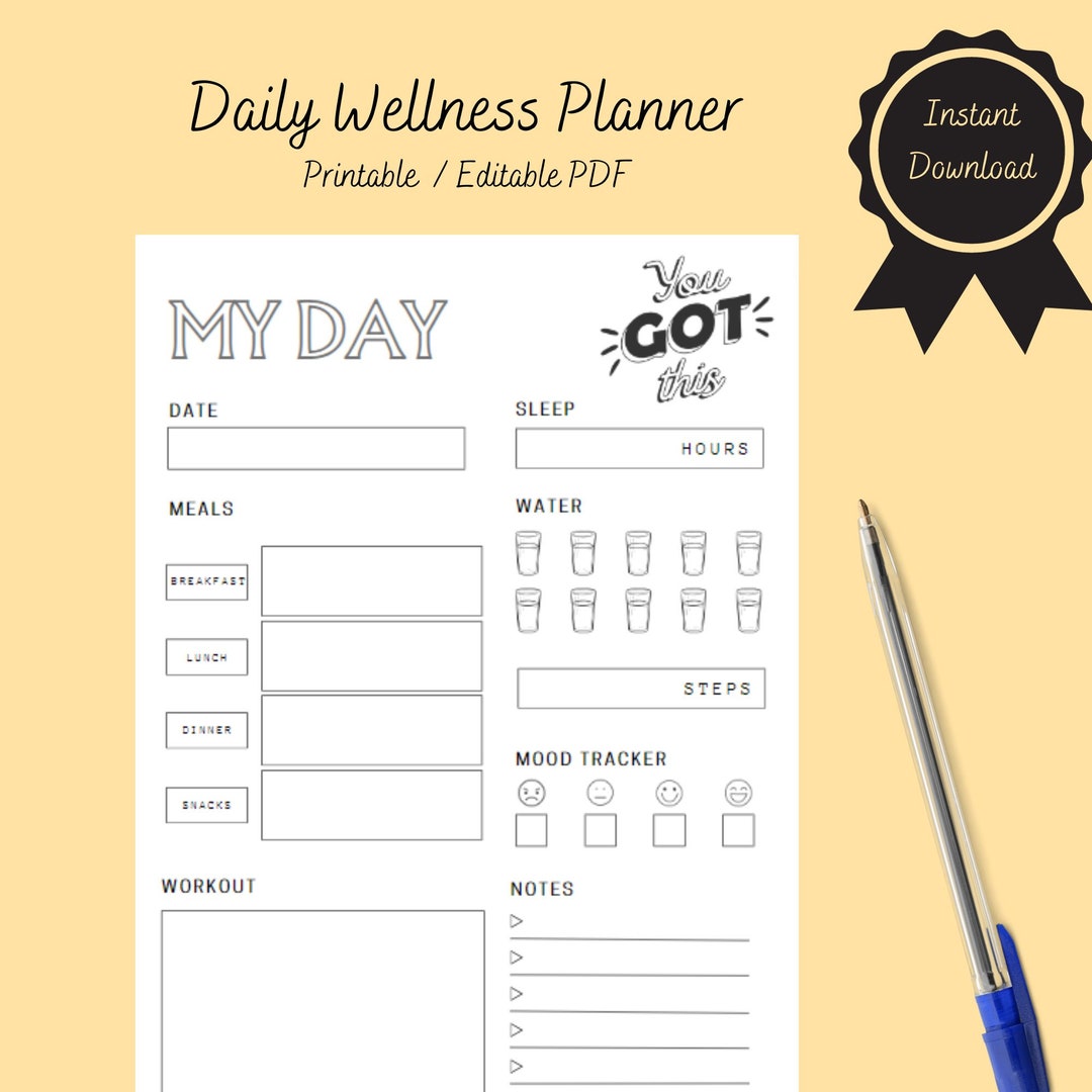 Daily Fitness Planner, Wellness Tracker, Meal Planner, Exercise Log ...