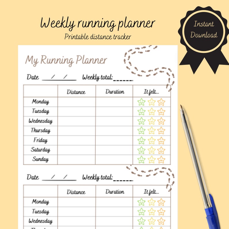 Running Planning Tracker, Digital Planner Download - Etsy