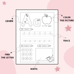 Alphabet Tracing Worksheet | A - Z | Hand Writing Practice Color and ...