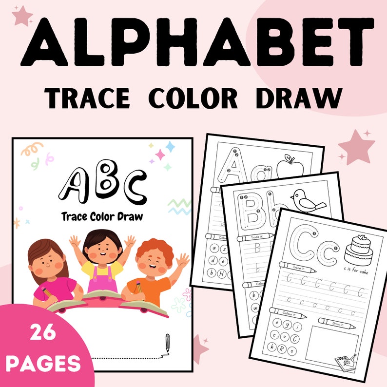 Alphabet Tracing Worksheet | A - Z | Hand Writing Practice Color and ...