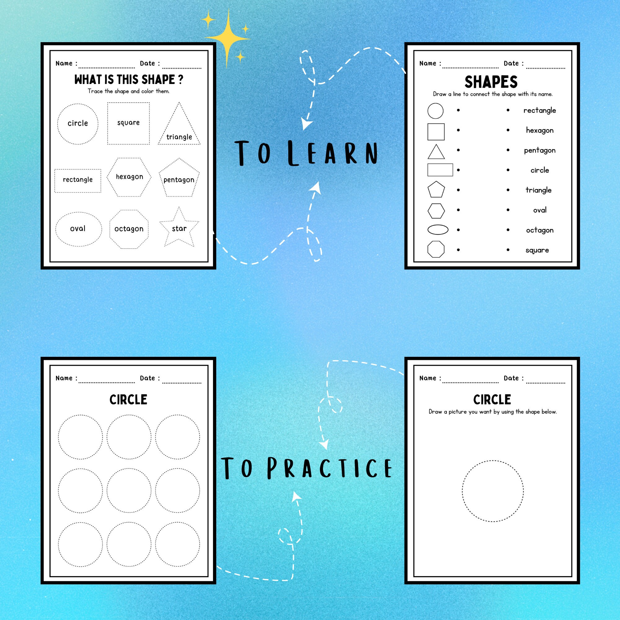 Trace Shapes | Tracing Shapes & Drawing Shapes 2D - Etsy