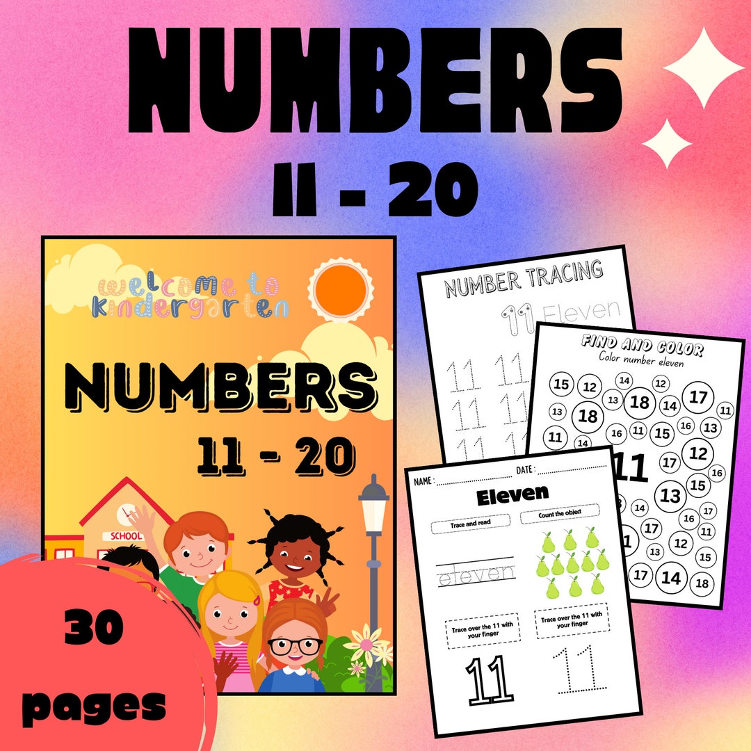 NUMBER 11 - 20 WORKSHEETS - Etsy