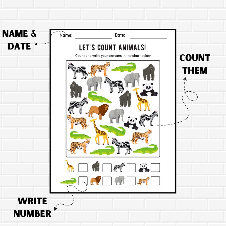 Find and Count Hidden Picture Puzzle | Numbers 1 - 10 - Etsy