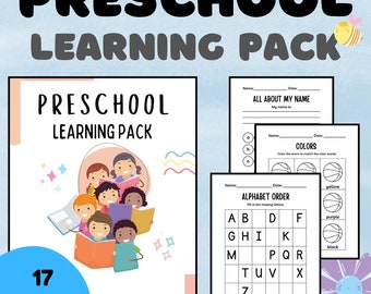 Preschool Learning Pack - Worksheet - Etsy