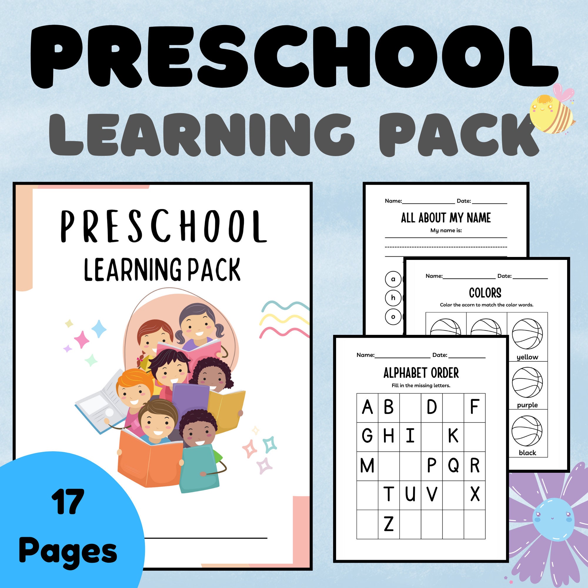 Preschool Printables Worksheets | Leaning Pack - Etsy