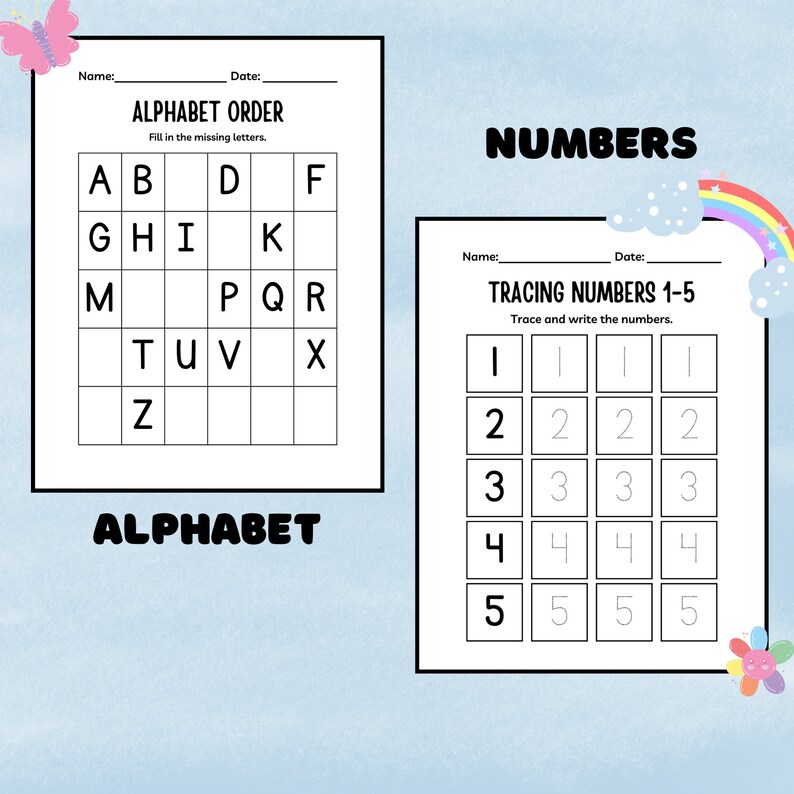 Preschool Printables Worksheets | Leaning Pack - Etsy