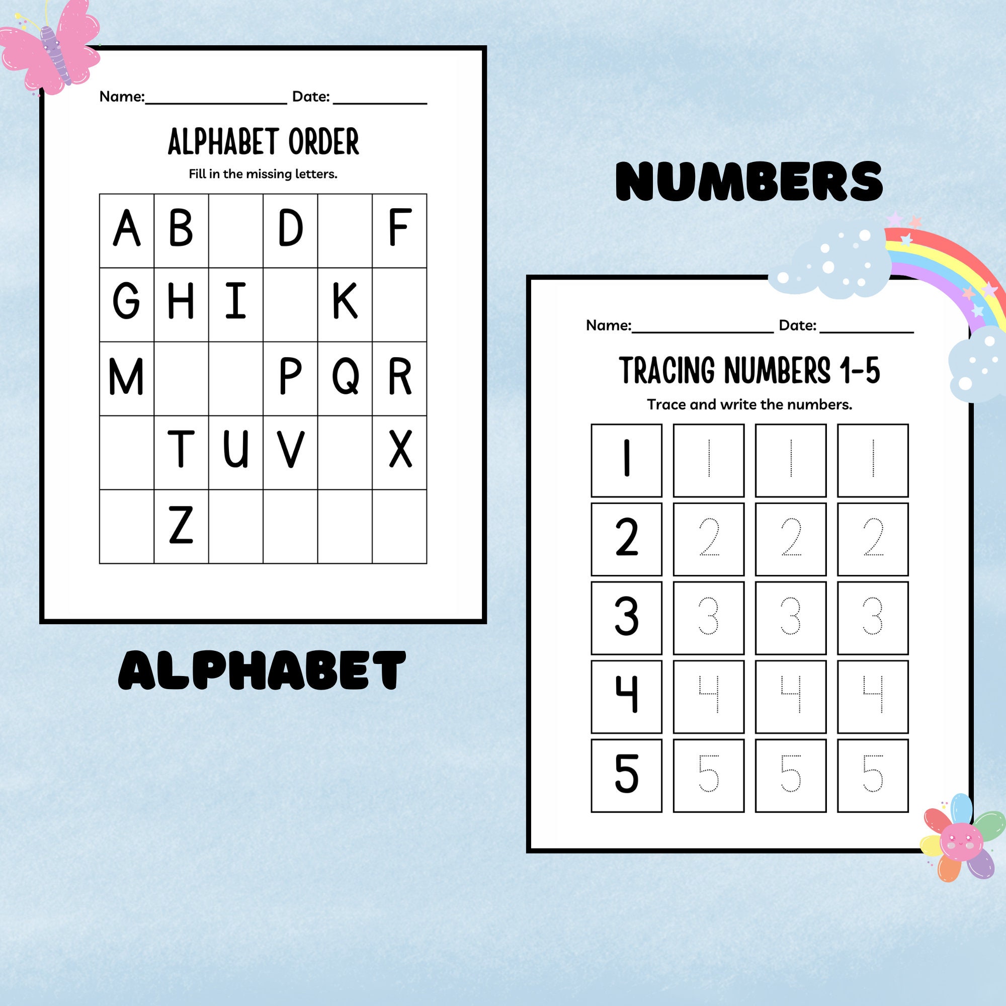 Preschool Printables Worksheets | Leaning Pack - Etsy