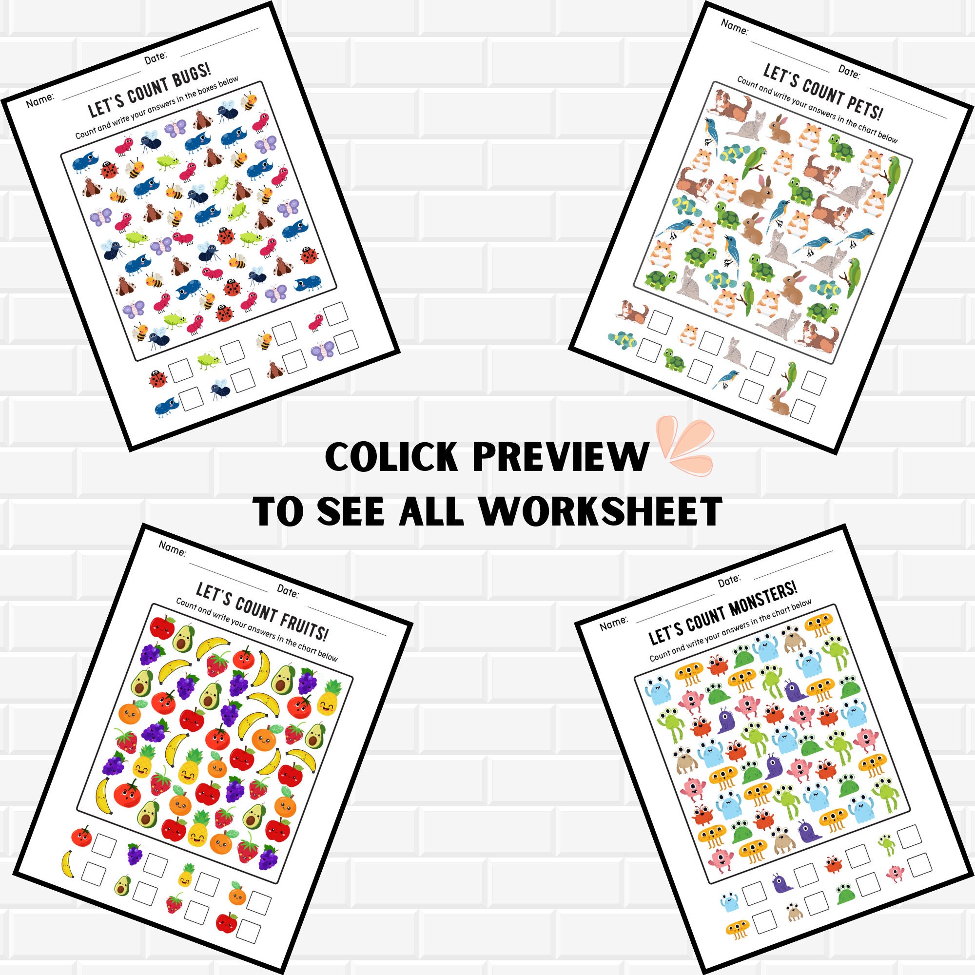 Find and Count Hidden Picture Puzzle | Numbers 1 - 10 - Etsy