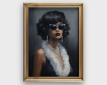 Female Vintage Portrait African American Wall Art Vintage Black Woman Portrait - Etsy