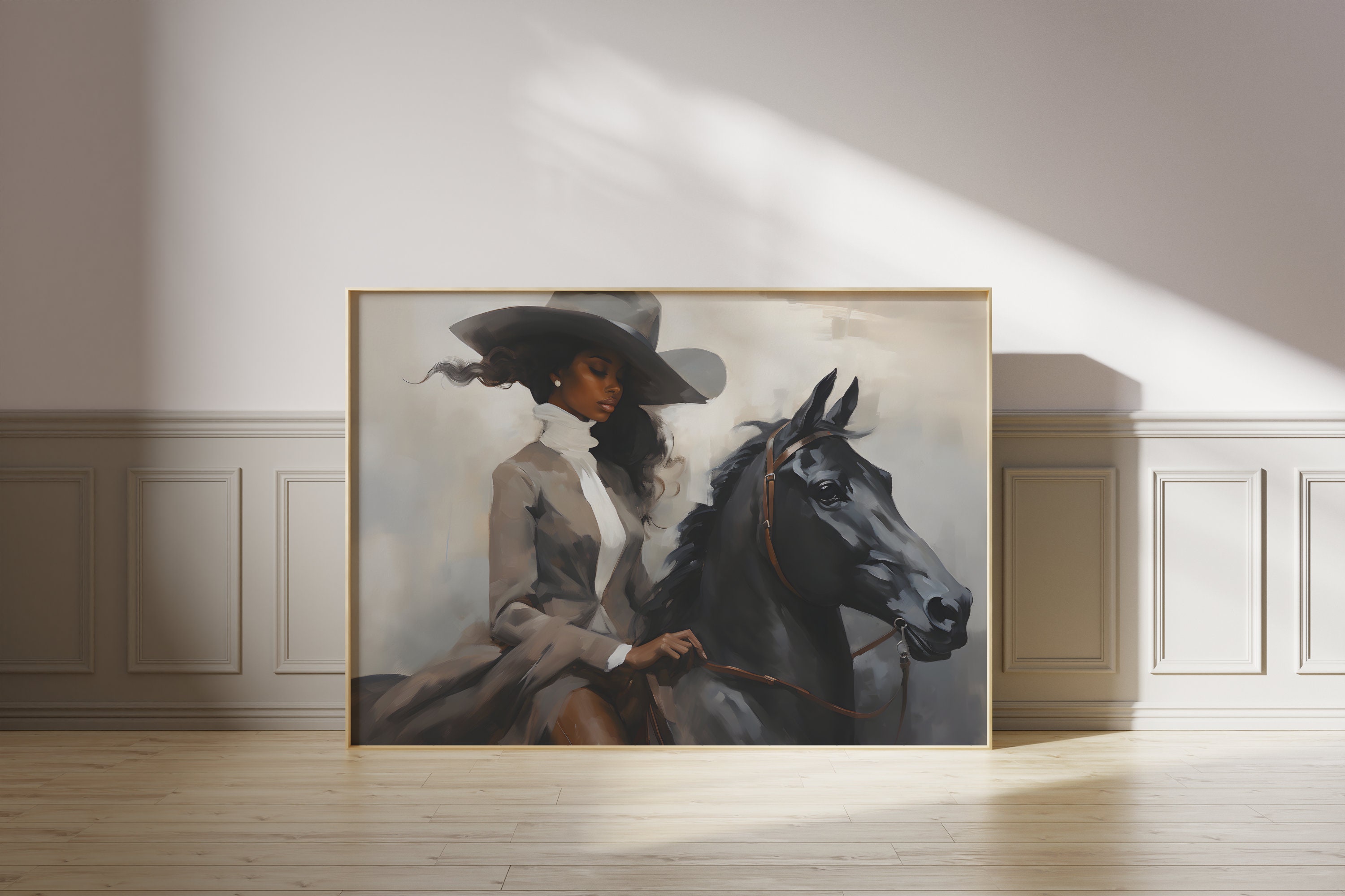 Black Woman Equestrian Print | Female Portrait | African American ...