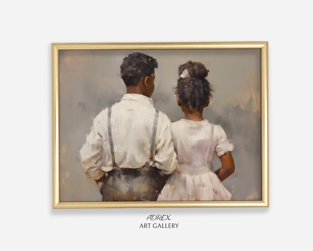 Brother and Sister Decor, Siblings Prints, Vintage African American Art ...