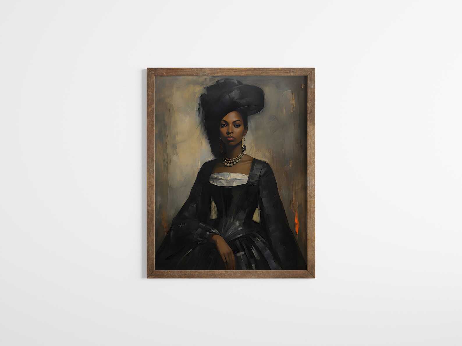 Black History Art Print Beautiful Woman of Color Portrait Vintage Oil ...