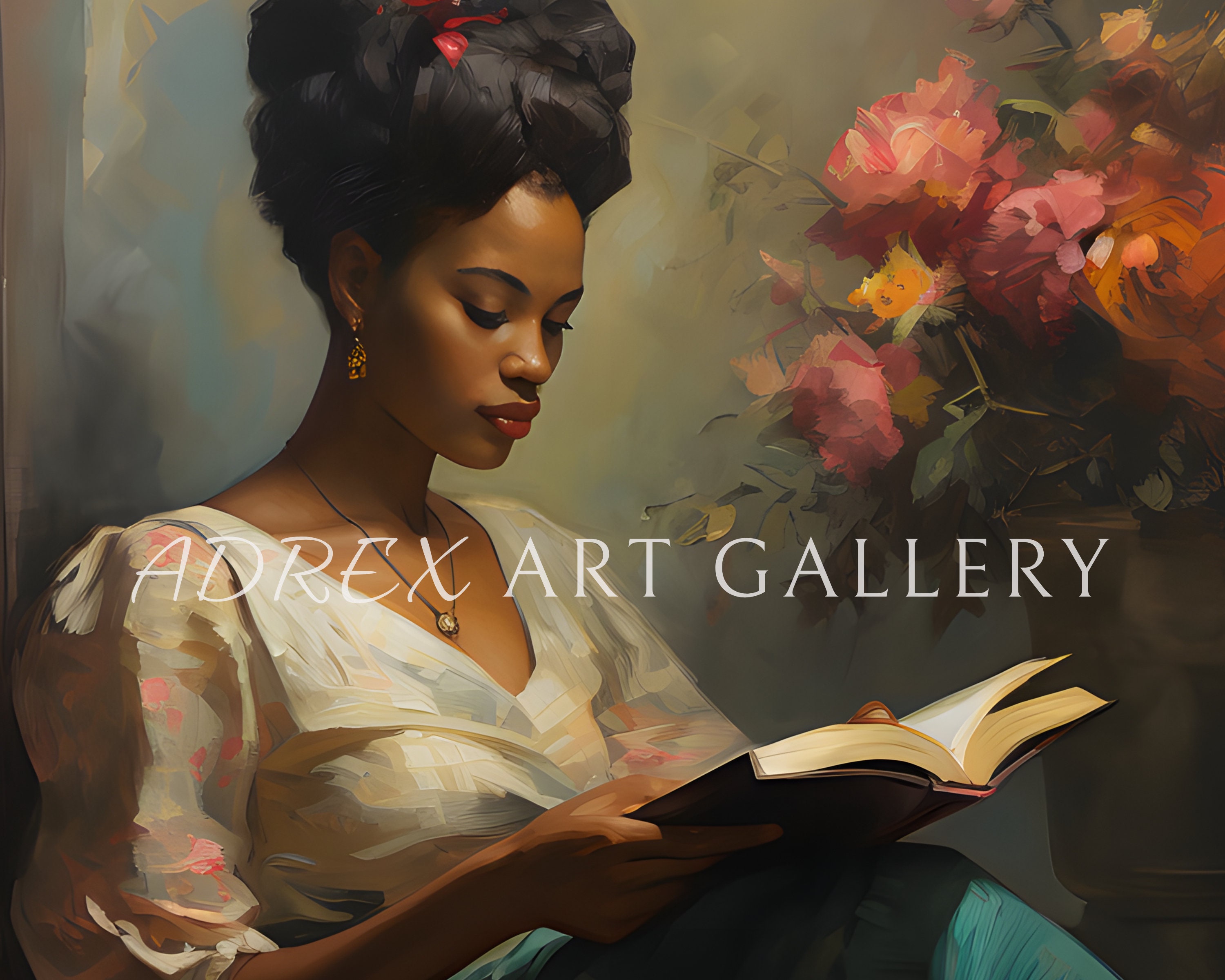 Female Vintage Portrait African American Wall Art Vintage Black Woman ...