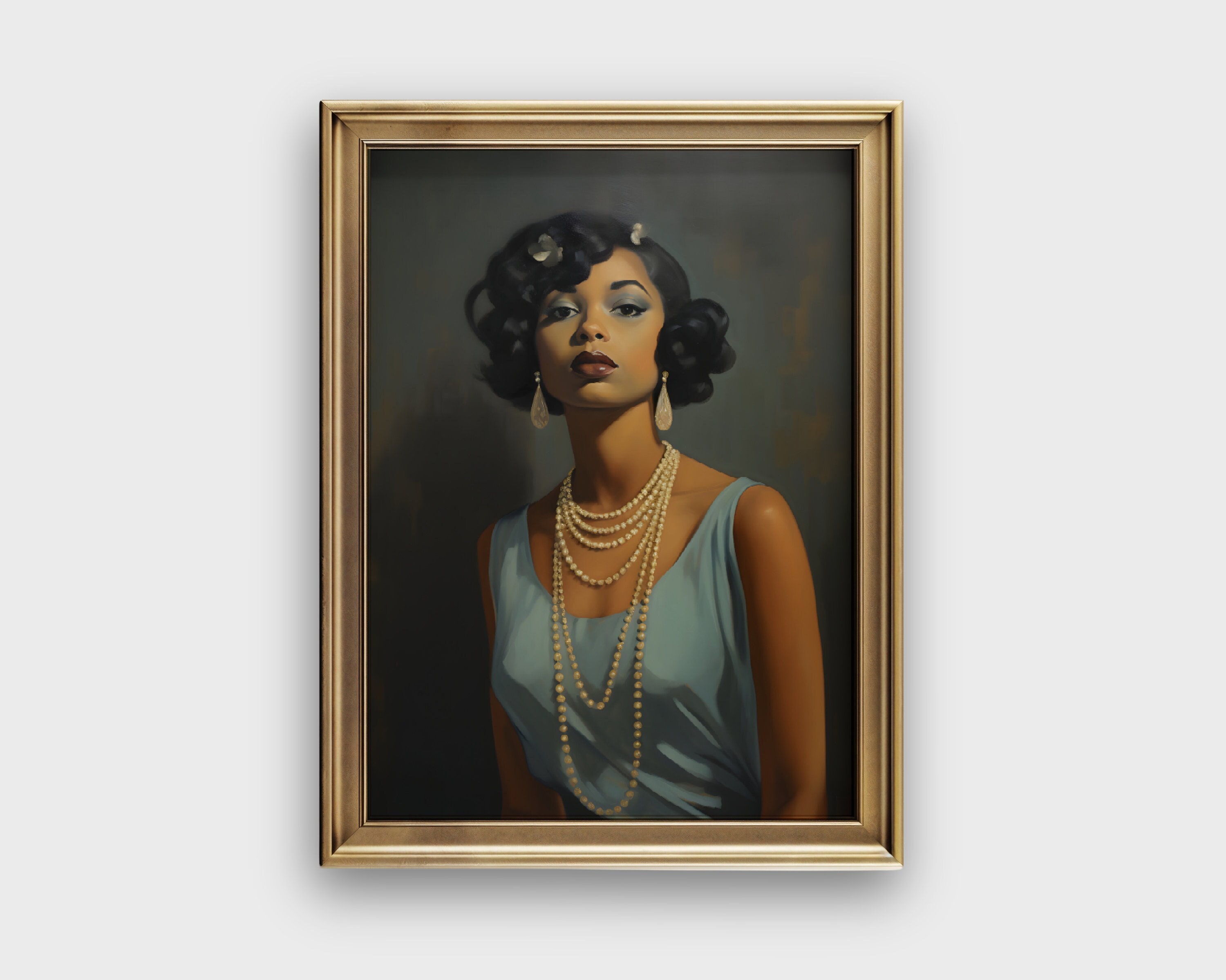 Female Vintage Portrait | African American Wall Art | Vintage Black Woman Portrait - Etsy