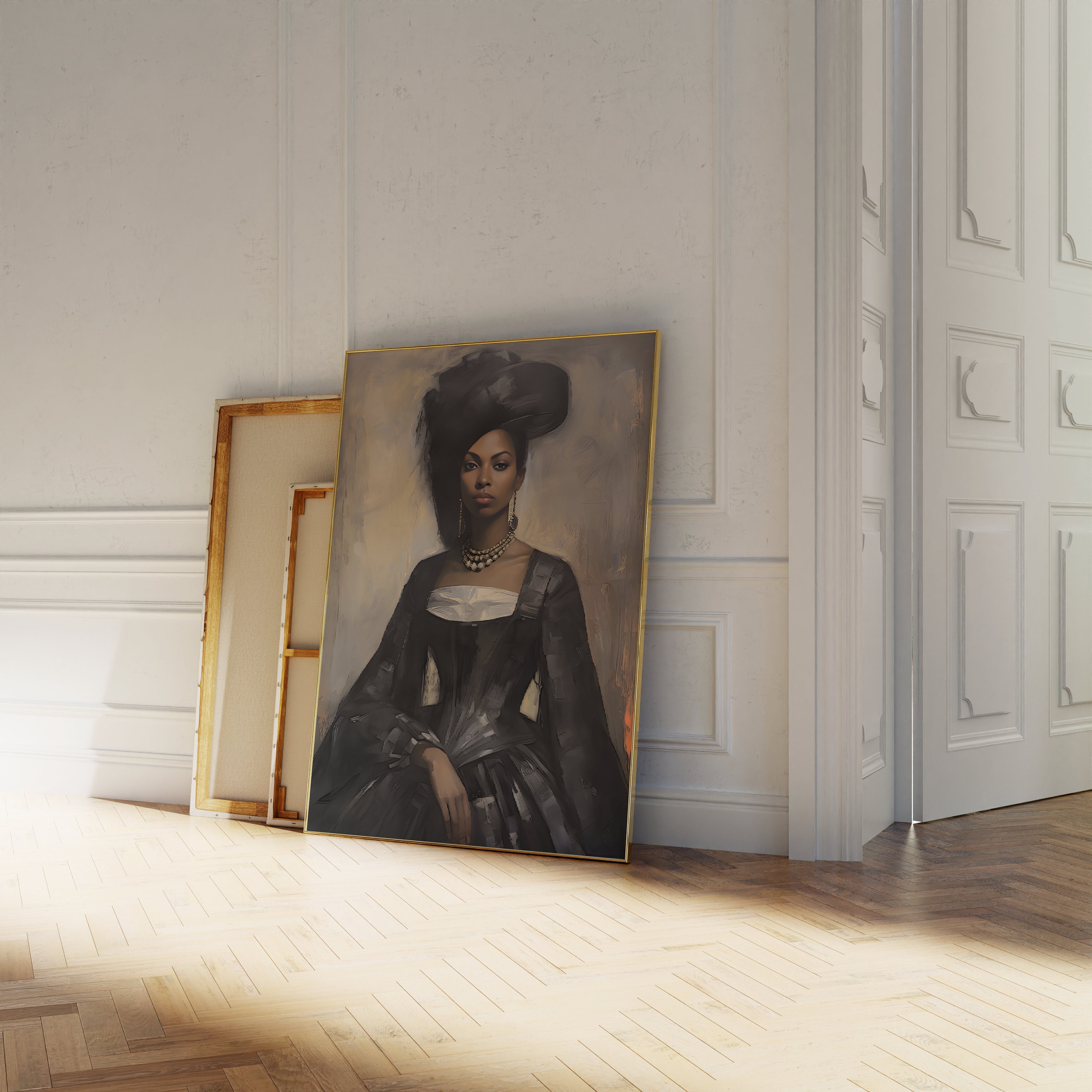 Black History Art Print Beautiful Woman of Color Portrait Vintage Oil ...