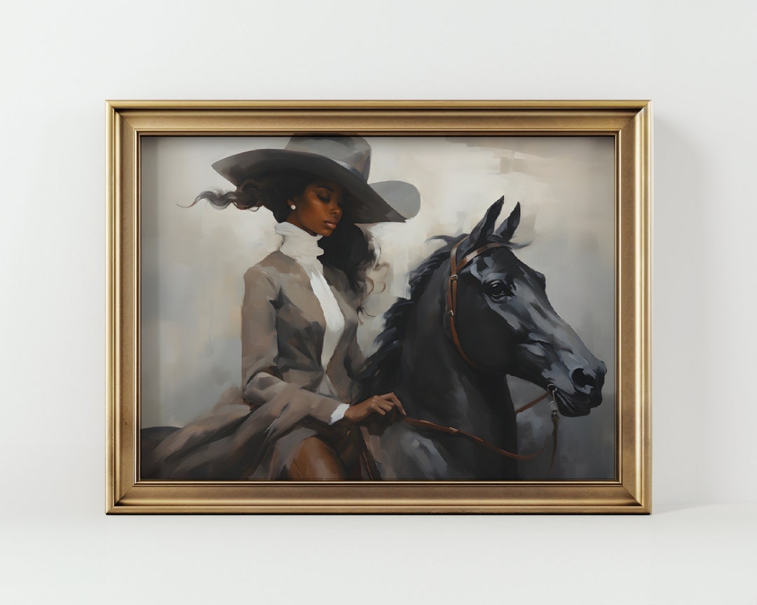 Black Woman Equestrian Print | Female Portrait | African American ...