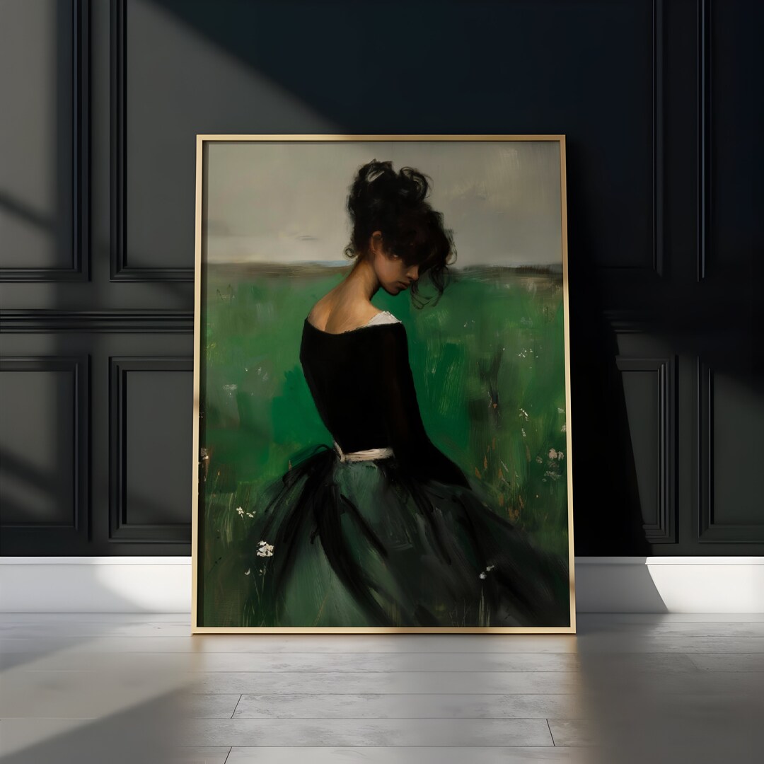 Elegant Female Print | Girl Portrait Painting | Vintage Spring Decor ...