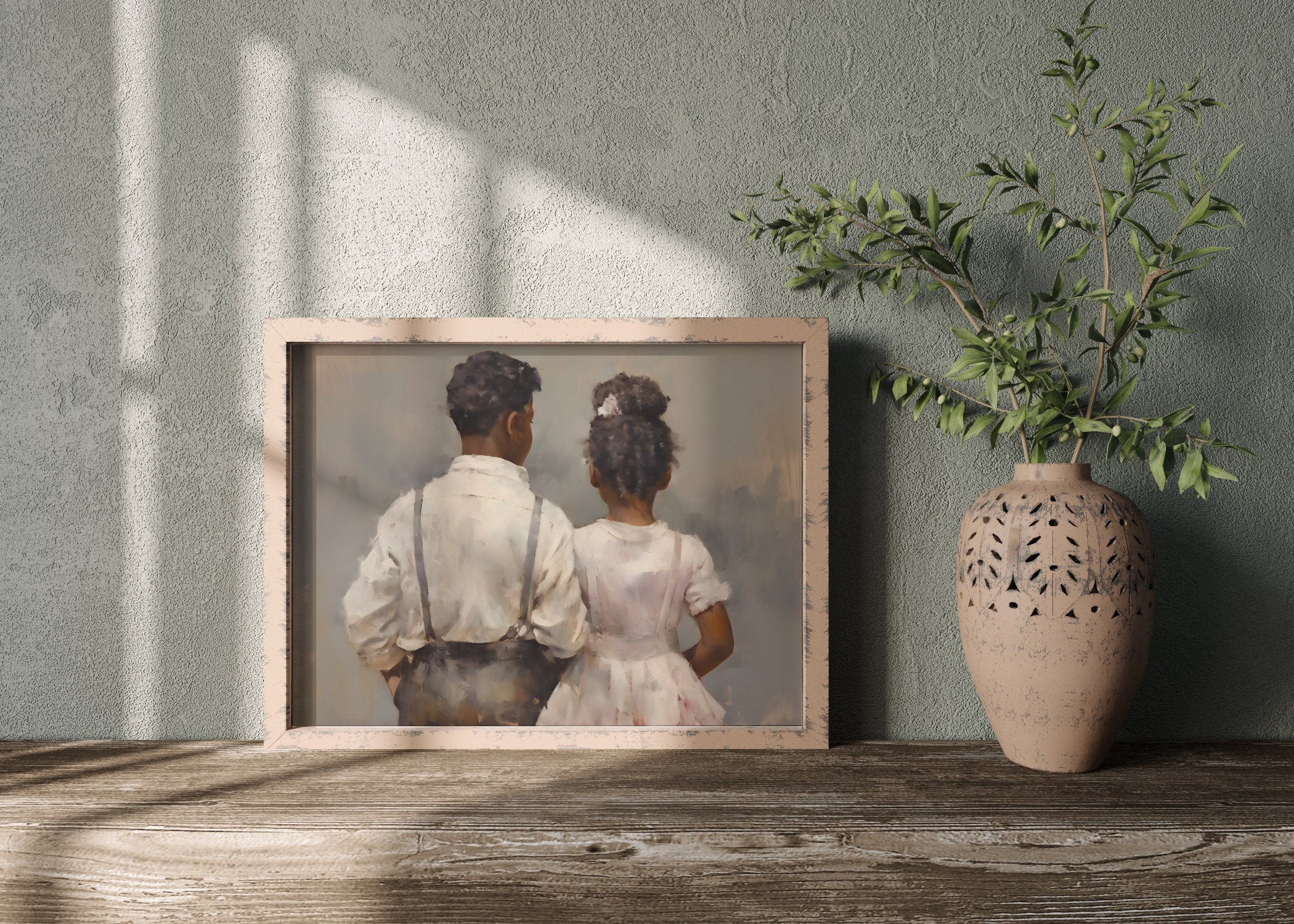 Brother and Sister Decor, Siblings Prints, Vintage African American Art ...