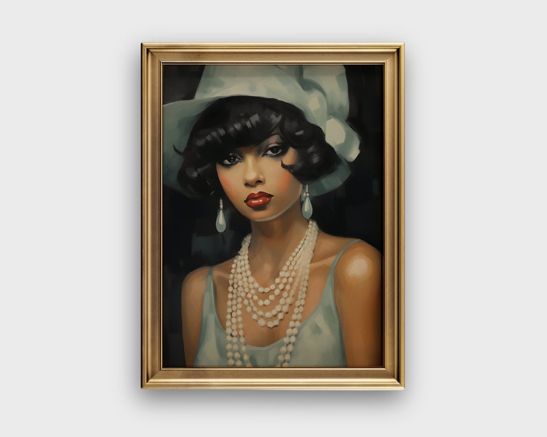 Female Vintage Portrait | African American Wall Art | Black Girl Wall Art | Vintage Black Woman ...