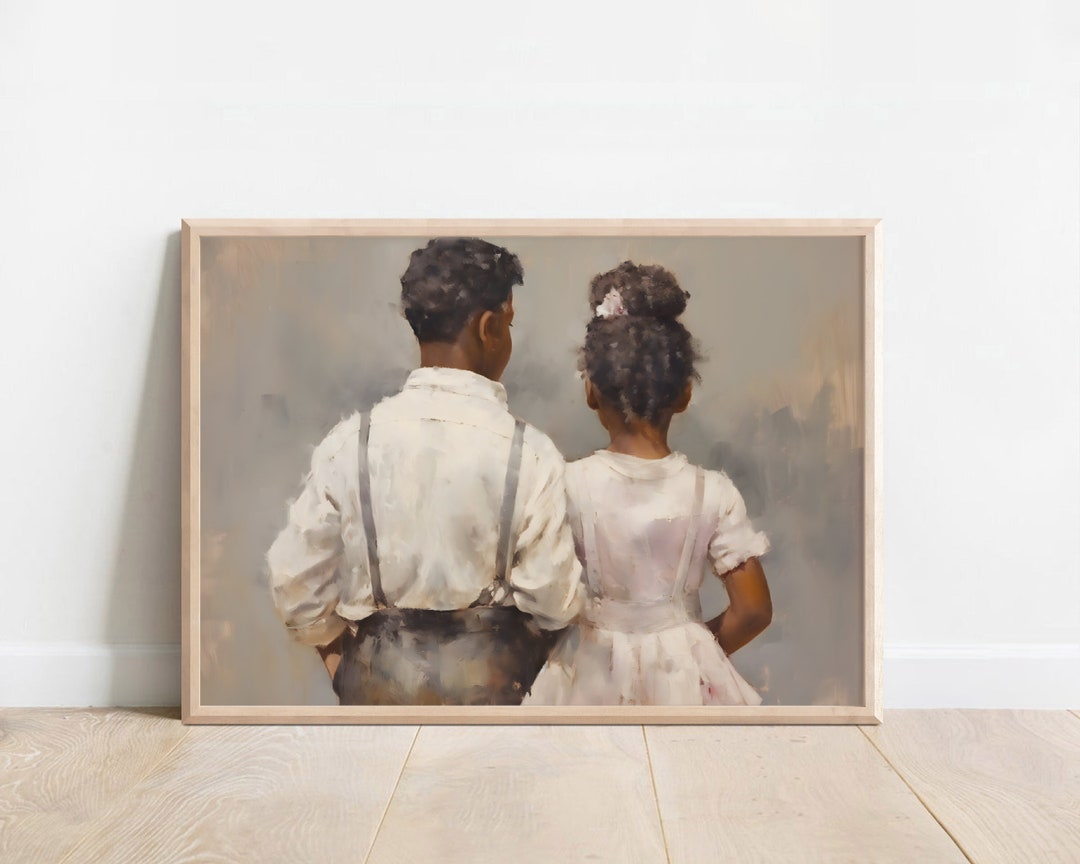 Brother and Sister Decor, Siblings Prints, Vintage African American Art ...