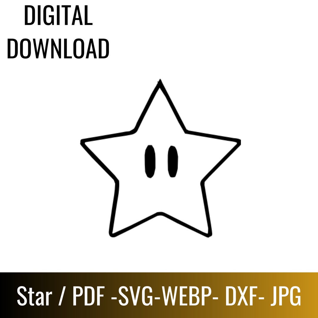 Digital Star Illustration Art - PDF, SVG, WEBP, Dxf, Jpg - Instant ...