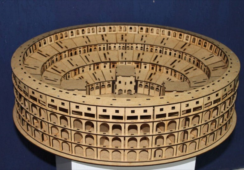 3 Mm Wooden Colosseum Laser Cut Template - DIY Ancient Rome ...