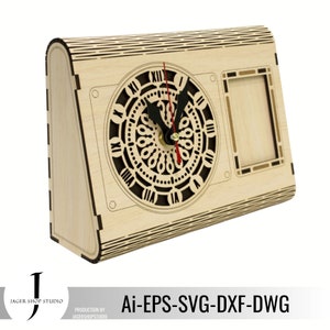 Customizable Wooden Desk Clock Digital Design - SVG, DXF, Eps, Ai, Dwg ...