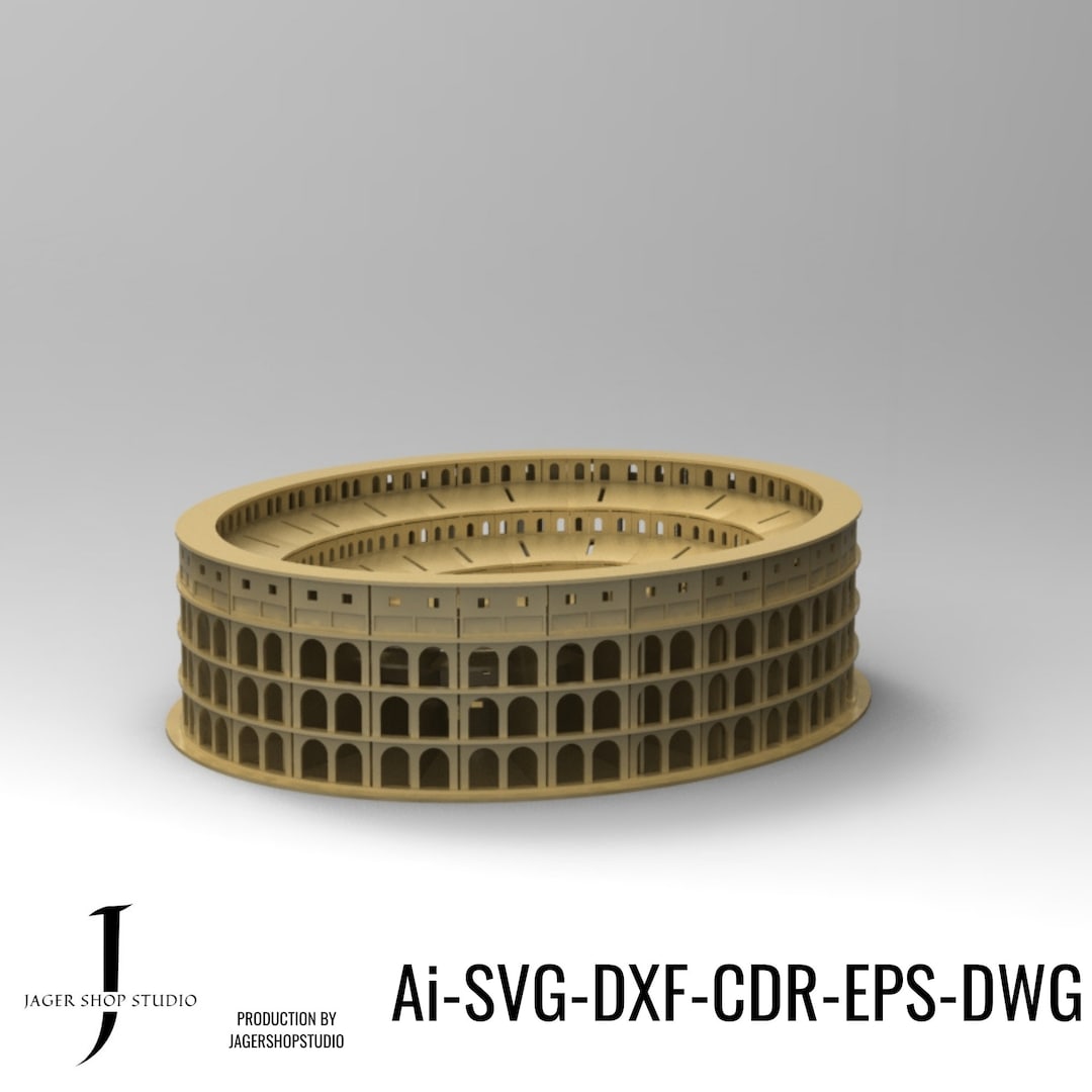 3 Mm Wooden Colosseum Laser Cut Template - DIY Ancient Rome ...