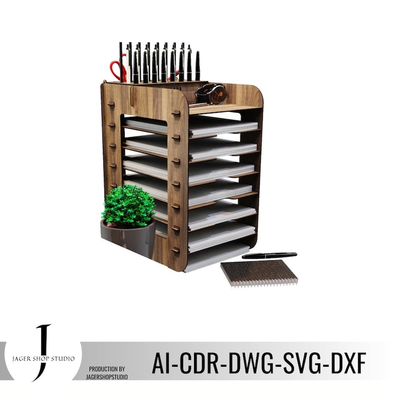 Modern Desktop Organizer SVG, Printable DIY Organizer, Laser Cut Files ...