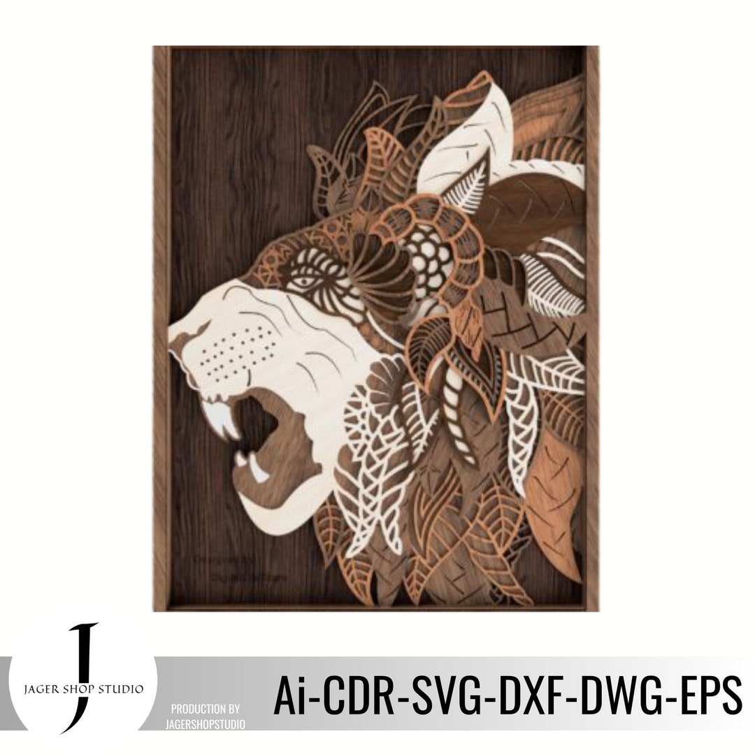 Lion Svg , Multilayer Laser Cut File , Mandala Svg , 3D Mandala Svg - Etsy