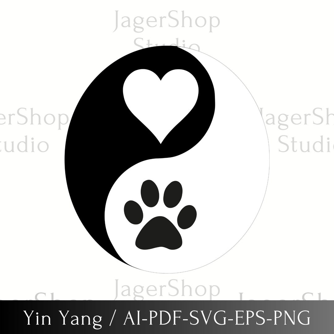 Buy Yin Yang Silhouette Cut File, Ai-pdf-svg-png-eps Instant Download Digital Vector Art for ...