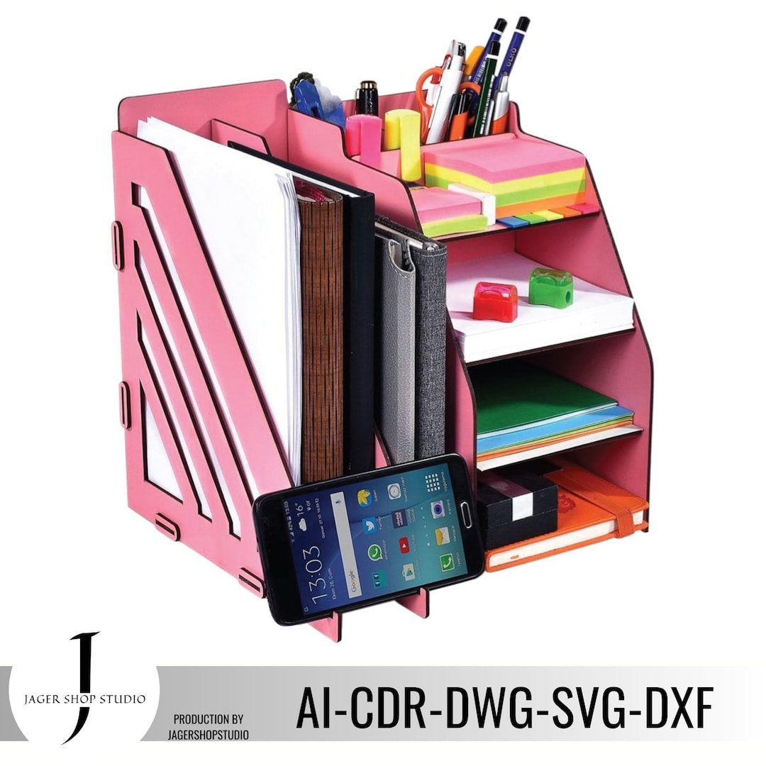 Modern Desktop Organizer SVG, Printable DIY Organizer, Laser Cut Files ...
